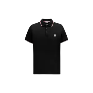 Moncler Moncler Logo Patch Polo Shirt Black