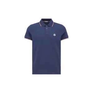 Moncler Moncler Logo Patch Polo Shirt Blue