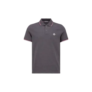 Moncler Logo Patch Polo Shirt - Grey