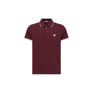 Moncler Moncler Logo Patch Polo Shirt Red