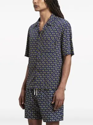 Palm Angels Banana-print Shirt - Blue