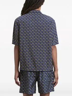Palm Angels Banana-print Shirt - Blue