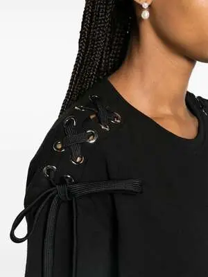Pinko Lace-up Cotton T-shirt