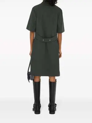 Burberry Straight-point Collar Cotton-blend Dress - Green