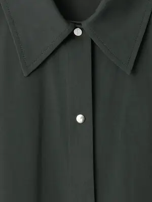Burberry Straight-point Collar Cotton-blend Dress - Green