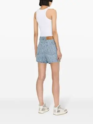 Gcds Monogram High-rise Denim Shorts
