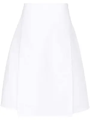 Marni A-line Cotton Midi Skirt - White