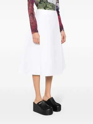 Marni A-line Cotton Midi Skirt - White