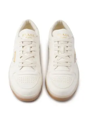 Prada Downtown Leather Sneakers - Neutrals