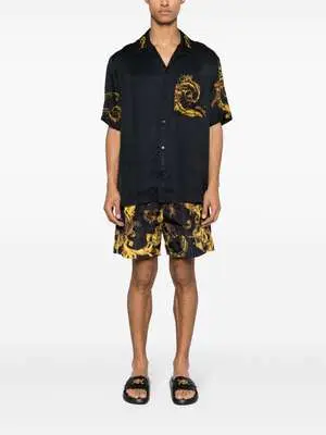 Versace Baroccoflage-print Shorts - Black