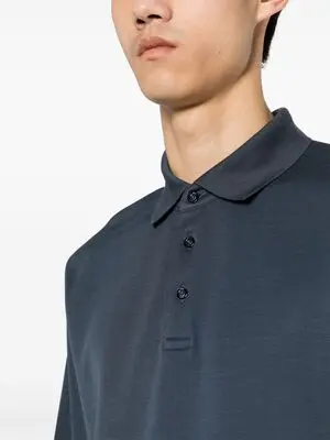 Herno Knitted Cotton Polo Shirt - Blue