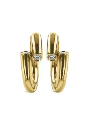 PRAGNELL 18kt Yellow Diamond Huggie Hoop Earrings - Gold