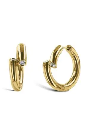 PRAGNELL 18kt Yellow Diamond Huggie Hoop Earrings