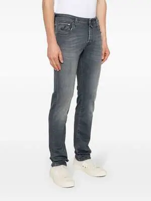 Jacob Cohen Mid-rise Slim-fit Jeans - Grey