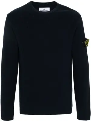 Stone Island Compass Cotton Jumper - Blue
