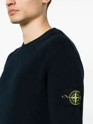Stone Island Compass Cotton Jumper - Blue
