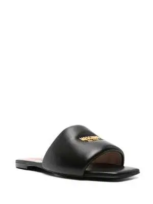 Moschino Plaque Leather Sandals