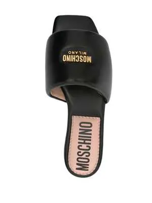 Moschino Plaque Leather Sandals