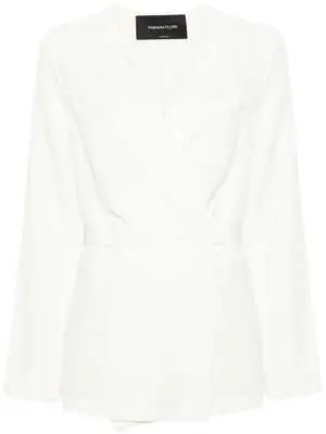Fabiana Filippi No-lapels Wrap Blazer - White