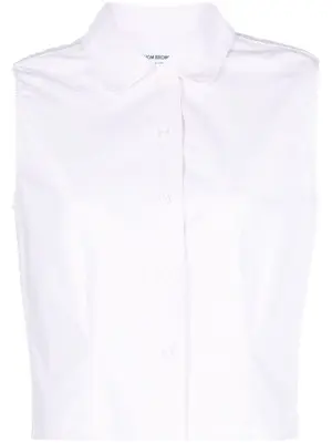 Thom Browne Cotton Sleeveless Shirt - Pink