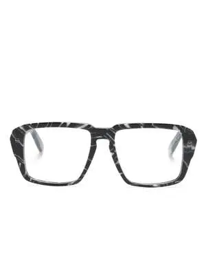 Philipp Plein Marbled-pattern Square-frame Glasses