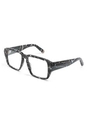 Philipp Plein Marbled-pattern Square-frame Glasses