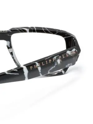 Philipp Plein Marbled-pattern Square-frame Glasses