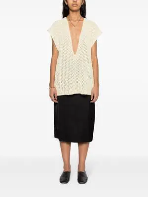 Fabiana Filippi V-neck Open-knit Top