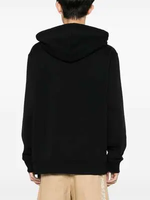 LANVIN Cotton Embroidered-logo Hoodie - Black