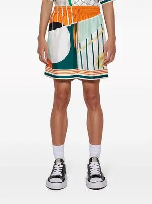 Casablanca Court Abstrait Track Shorts - Green