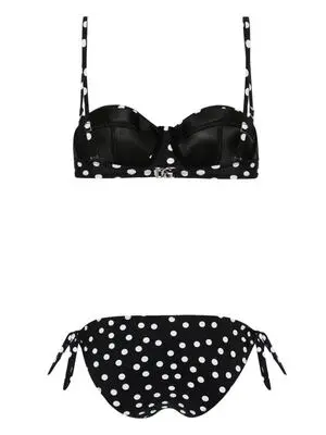 Dolce & Gabbana Polka-dot Triangle Bikini Set