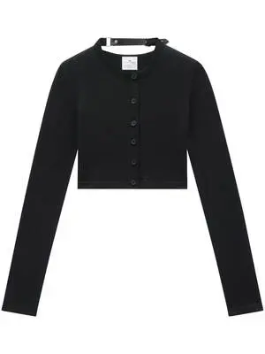 COURREGES Cropped Fine-knit Cardigan