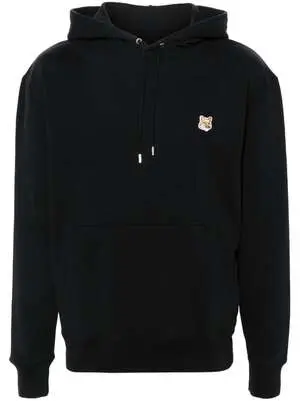 Maison Kitsuné Fox-motif Cotton Hoodie - Black