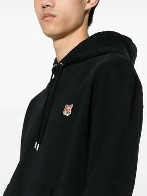 Maison Kitsuné Fox-motif Cotton Hoodie - Black