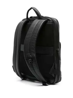 PIQUADRO Logo-patch Leather Backpack