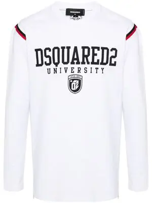 Dsquared2 Stripe-detail Long-sleeve T-shirt - White