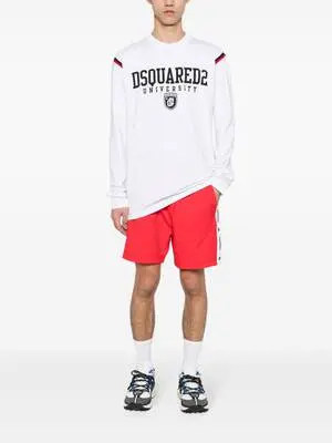 Dsquared2 Stripe-detail Long-sleeve T-shirt - White