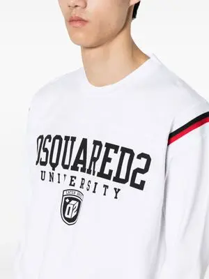 Dsquared2 Stripe-detail Long-sleeve T-shirt - White