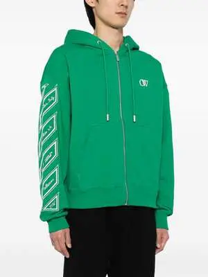 Off-White Diag-stripe Zip-up Hoodie