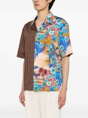Roberto Cavalli Monogram-print Panelled Shirt