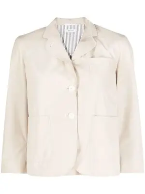 Thom Browne Rounded-collar Single-breasted Blazer - Neutrals