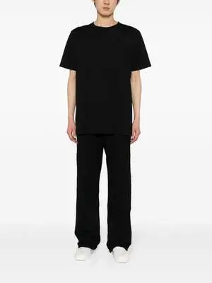 Off-White Logo-embroidered Cotton T-shirt - Black