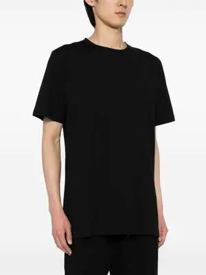 Off-White Logo-embroidered Cotton T-shirt - Black