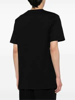 Off-White Logo-embroidered Cotton T-shirt - Black