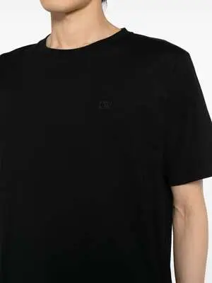 Off-White Logo-embroidered Cotton T-shirt - Black