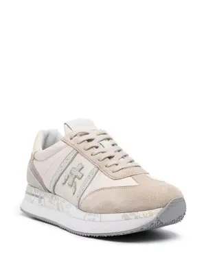 Premiata Conny Rhinestone-embellished Sneakers - Neutrals