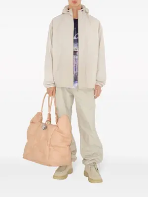 Burberry Equestrian Knight Motif Zip-up Hooded Jacket - Neutrals