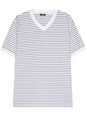 Peserico V-neck Striped T-shirt