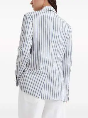 Brunello Cucinelli Striped Double-breasted Blazer - White