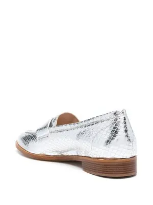 P.a.r.o.s.h Snake-effect Leather Loafers - Silver